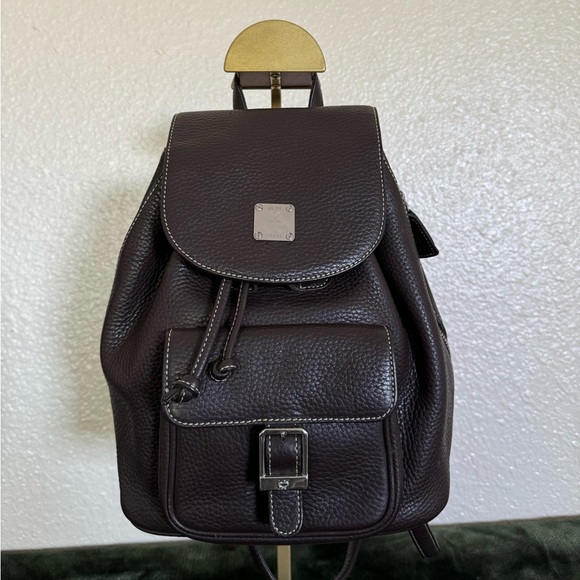 MCM | Bags | Mcm Chocolate Brown Leather Drawstring Backpack | Poshmark